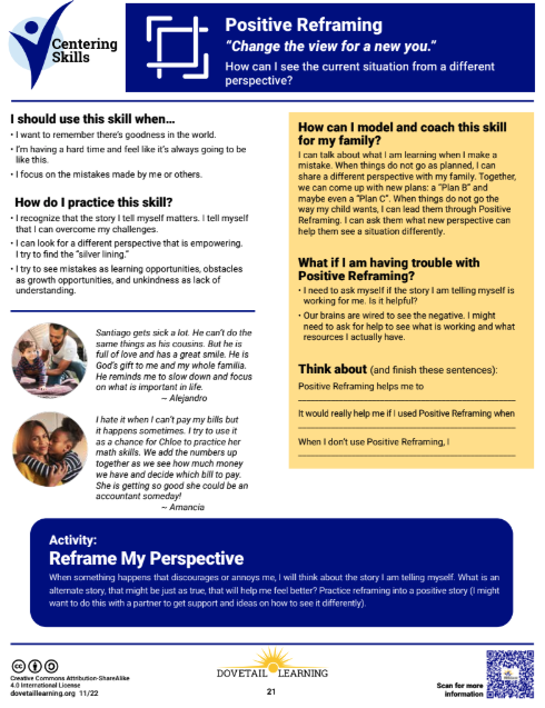 Positive Reframing Handout - Dovetail Learning