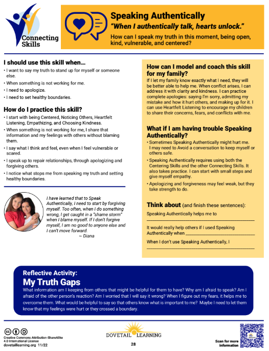 Speaking Authentically Introductory Handout - Dovetail Learning