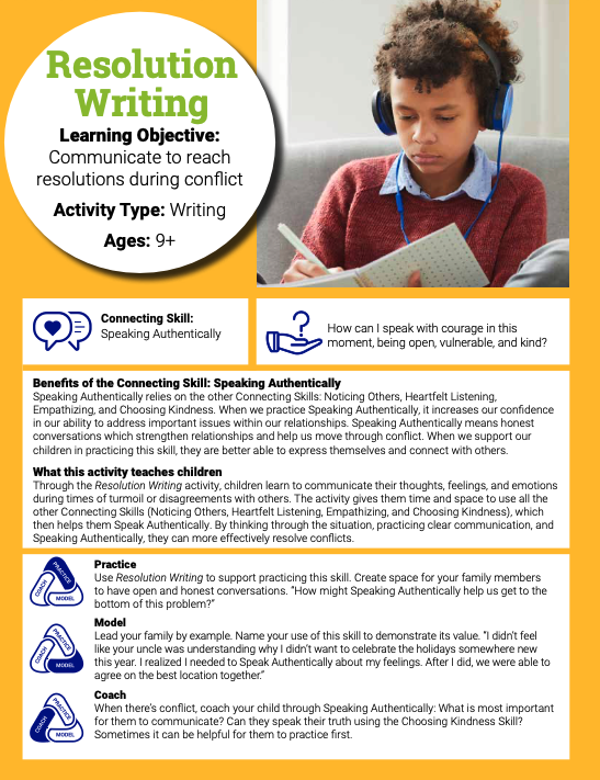 Connecting Skill Family Activity - Speaking Authentically - Dovetail ...